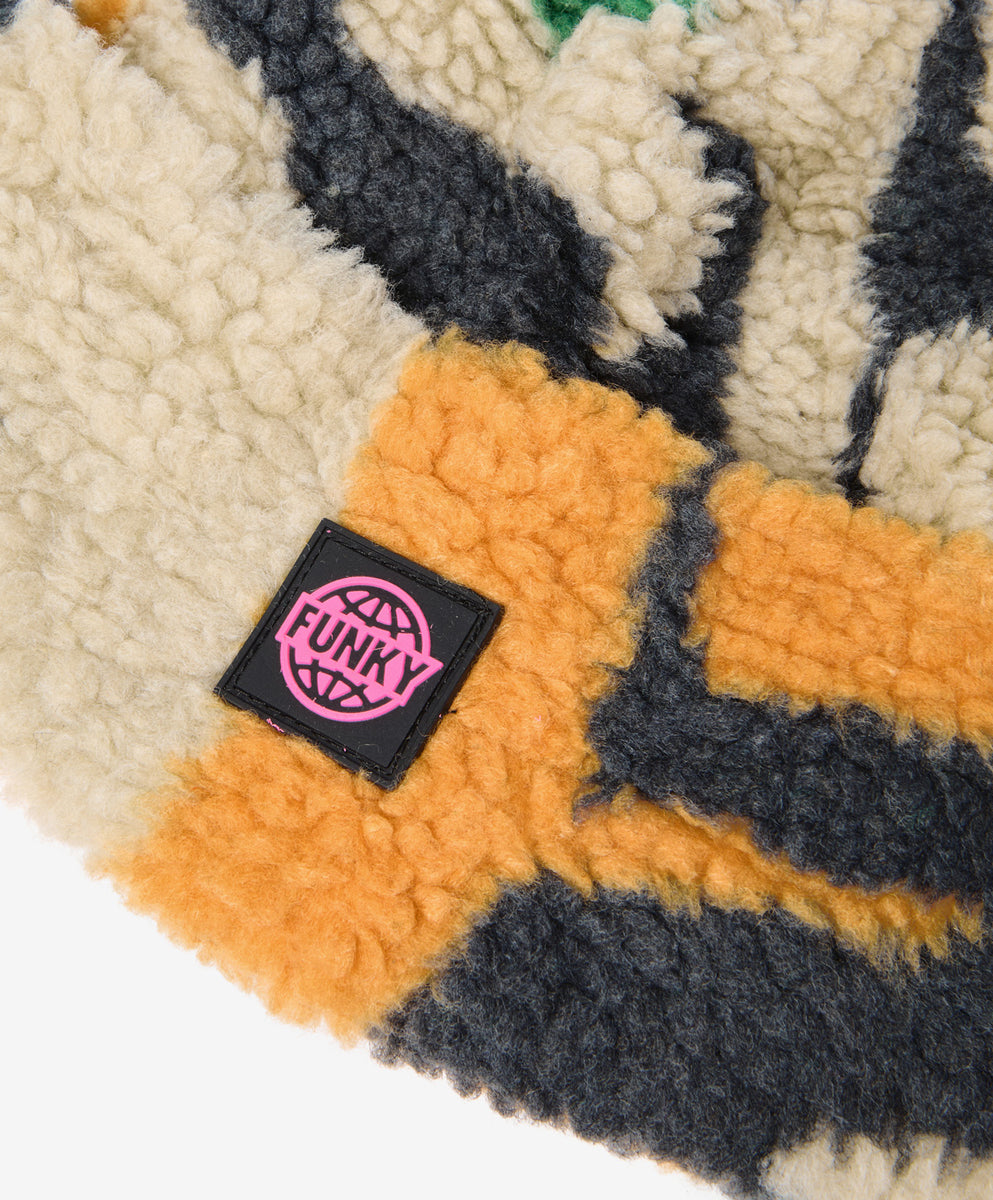 FUNKY FAT SHERPA BEANIE GREEN MULTI – Funkysnowboards